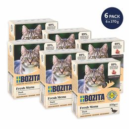 Bozita H&auml;ppchen in Sauce mit Ente Katzen-Nassfutter getreidefrei 6x370g