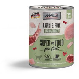 MAC's Cat Fleischmen&uuml; Lamm und Pute Katzen-Nassfutter hoher Fleischanteil 6x800g