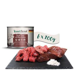 Venandi Animal Rind als Monoprotein Katzen-Nassfutter hohe Vertr&auml;glichkeit 6x200g