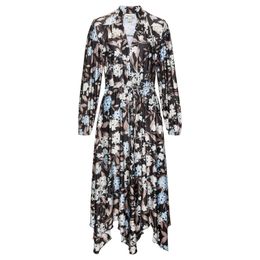 Lascana Damen Midikleid, schwarz-braun-blau bedruckt, Gr&ouml;&szlig;e 46