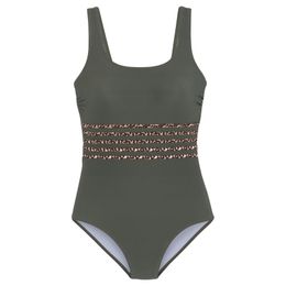 Lascana Damen Badeanzug, oliv-leo, Gr&ouml;&szlig;e 40C
