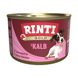 Rinti Gold mit Kalb Hunde-Nassfutter ohne Farbstoffe 24x185g