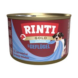 Rinti Gold Junior mit Gefl&uuml;gel Hunde-Nassfutter sojafrei 12x185g