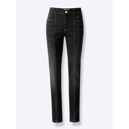 Heine Witt Damen Jeans mit Teilnungsn&auml;hten, black denim, Gr&ouml;&szlig;e 34