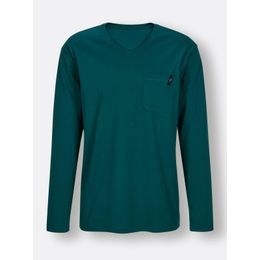 w&auml;schepur men Herren Schlafanzug, petrol-jade-bedruckt, Gr&ouml;&szlig;e 44/46