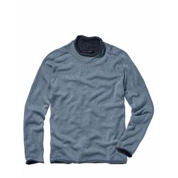 Hannes Roether Herren Pullover big10bill Blau 100 % Schurwolle