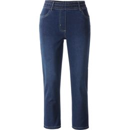 Damen 7/8-Jeans mit Rei&szlig;verschluss-Blende blue-stone-washed, Gr&ouml;&szlig;e 52