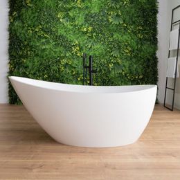 rivea Bahri freistehende Badewanne L: 165 B: 70 H: 70,5 cm, mit pflegeleichter Oberfl&auml;che, BR0560WH,