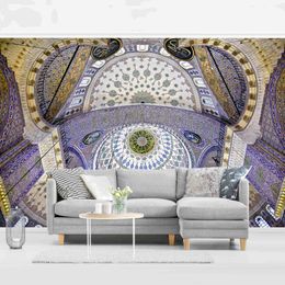 Bilderwelten Fototapete Spirituell Orientalisch Wandtapete pastell - Blaue Moschee in Istanbul - Skylines Wohnzimmer Schlafzimmer