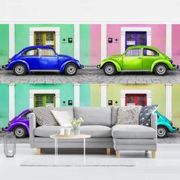 Bilderwelten Tapete - Fototapete Farbige Beetles - Oldtimer knallige - Wandtapete Schlafzimmer Wohnzimmer - auch selbstklebend