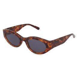 Fielmann BD 613 SUN FA VALENTINA | Damen-Sonnenbrille | Fassung: Vollrand, Cat Eye, Acetat, Havanna Gelb | Glasfarbe: Grau