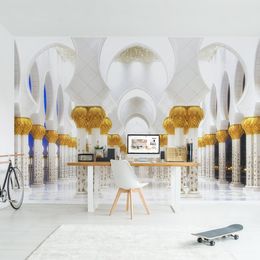 Bilderwelten Tapete - Fototapete Moschee in Gold - Wandtapete Schlafzimmer Wohnzimmer modern - auch kleisterfrei