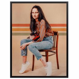 Bilderwelten Leinwandbild Retro Mona Lisa
