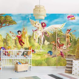 Bilderwelten Fototapete Vliestapete modern Wandtapete orange - Mia and me - &Uuml;ber dem Elfenpalast - Deko Kinderzimmer Baby M&auml;dchen Jungen