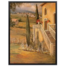 Bilderwelten Leinwandbild - Hochformat Italienische Landschaft - Haustreppe