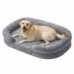 FEANDREA Hundebett, Hundekissen, abnehmbarer, waschbarer Bezug, rutschfest M-XXXL