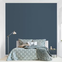 Bilderwelten Tapete von - Fototapete Blau einfarbig - Schieferblau Unifarben Schlafzimmer Wohnzimmer - auch selbstklebend