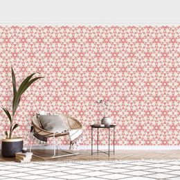 Bilderwelten Fototapete Vliestapete modern Wandtapete rosa - Bl&uuml;tenkette in Rosa - Deko Wohnzimmer Schlafzimmer
