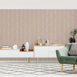 Bilderwelten Mustertapete Art Deco Diamant Muster vor Beige XXL
