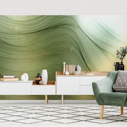 Bilderwelten Fototapete originell Abstrakt Wandtapete gr&uuml;n - Meliertes Gr&uuml;n mit Honig - Deko Wohnzimmer Schlafzimmer