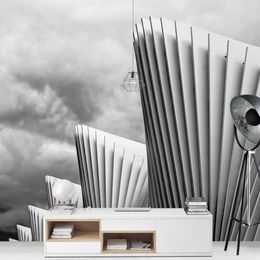 Bilderwelten Fototapete Stadt Motiv Wandtapete schwarz weiss - Licht und Schatten Architektur - Architektur Wohnzimmer Schlafzimmer
