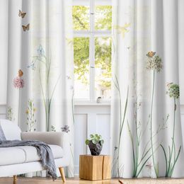 Bilderwelten Vorhang Tanzende Schmetterlinge auf Wildblumen