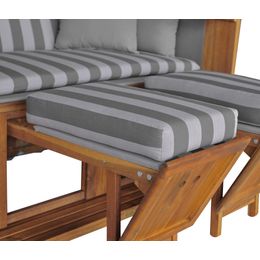 DeVries Strandkorb - 120x155x80cm - grau -