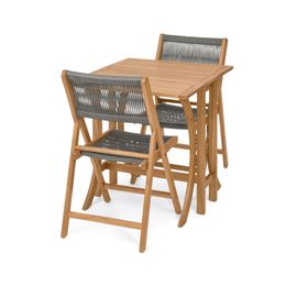 Tchibo - Zusammenklappbares Balkon-Set &raquo;Lenja&laquo; mit Textilgeflecht - 75x70x74,5cm - grau -