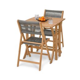 Tchibo - Zusammenklappbares Balkon-Set &raquo;Lenja&laquo; mit Textilgeflecht - 75x70x74,5cm - grau -