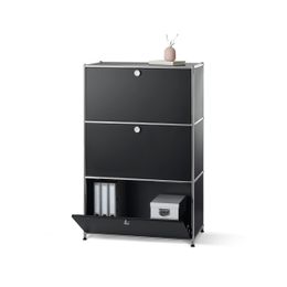 Tchibo - Metall-Regal mit 3 Klappf&auml;chern - 77x40x120,5cm - schwarz -