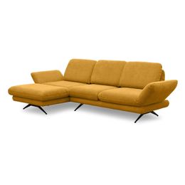 DOMO collection Ecksofa &raquo;Saletto&laquo; mit Drehsitz - 252x161x87cm - schwarz -