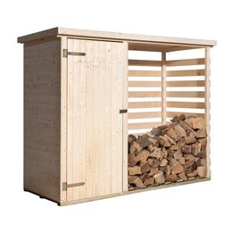 Weka Brennholzlager inkl. Gartenschrank - 240x90x193cm - braun -