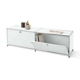 Tchibo - Metall-Lowboard mit 2 Klappenf&auml;chern - 152x40x49cm - silber -