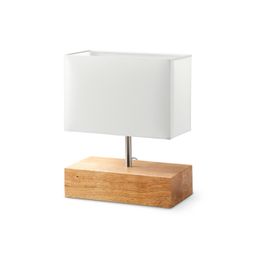 Tchibo - Tischleuchte mit Holzfu&szlig; - 30x15x37cm - silber -