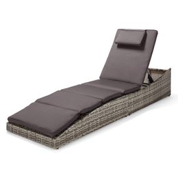 Tchibo - Klappbare Gartenliege - 61x199x34cm - dunkelgrau -