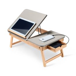 Tchibo - Laptoptisch aus Holz - 50x31x22,5cm - hellgrau -