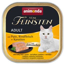 animonda vom Feinsten Schlemmerkern Pute, Rind Karotte Katzen-Nassfutter hoher Feuchtigkeitsgehalt 32x100g