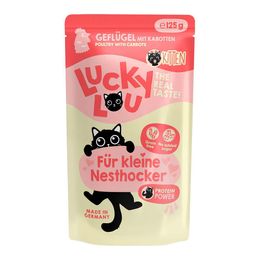 Lucky Lou Lifestage Kitten Gefl&uuml;gel Katzen-Nassfutter ohne Getreide und Zucker 16x125g