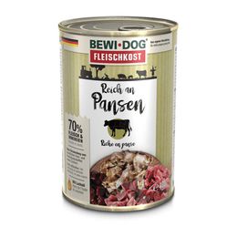 BEWI DOG Fleischkost Reich an Pansen Hunde-Nassfutter ohne Getreide 6x400g