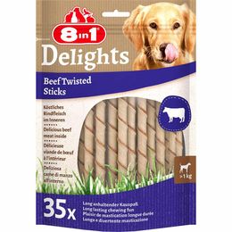 8IN1 Delights Beef Twisted Sticks Hundesnacks Zahnpflege 35 St&uuml;ck