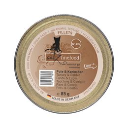 Catz Finefood Fillets N&deg;409 Pute & Kaninchen in Jelly Katzen-Nassfutter getreidefrei 12x85g