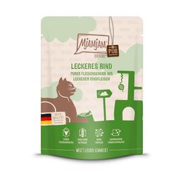 MjAMjAM Quetschie Purer Fleischgenuss Rind pur Katzen-Nassfutter getreidefrei 6x300g