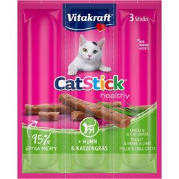 Vitakraft Cat Stick mini Huhn,Inulin&Katzengras Katzensnacks zuckerfreie Rezeptur 10x3 St&uuml;ck