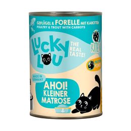 Lucky Lou Lifestage Kitten Gefl&uuml;gel & Forelle Katzen-Nassfutter getreidefrei 6x400g