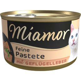 Miamor Pastete Gefl&uuml;gelleber Katzen-Nassfutter ohne Soja 24x85g