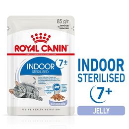 Royal Canin INDOOR 7+ Sterilised in Gelee Katzen-Nassfutter f&uuml;r Wohnungskatzen ab 7 Jahren 12x85g