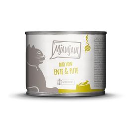MjAMjAM DUO von Ente & Pute an K&uuml;rbis Katzen-Nassfutter getreidefrei 24x200g