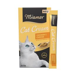 Miamor Cat Cream Chicken & Cheese Katzensnacks ohne Zuckerzusatz 24x 15g