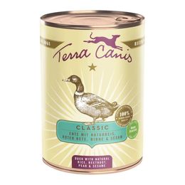 Terra Canis Ente mit Naturreis, Rote Beete, Birne und Sesam Hunde-Nassfutter getreidefrei 6x400g