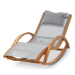 Tchibo - Teak-Schaukelliege mit Textilen - 170x69x74cm - hellgrau -